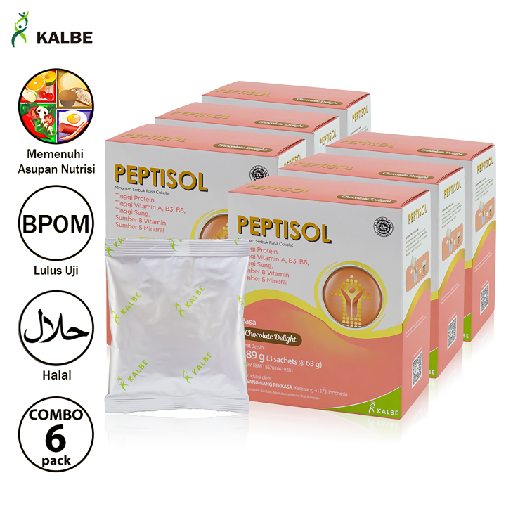 KALBE Peptisol Susu Kesehatan COMBO 6 Pack Pangan Olahan Untuk Kontrol ...