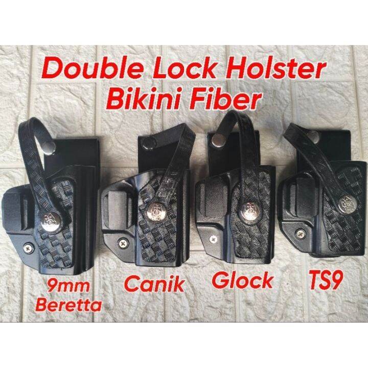 double lock holster fiber bikini short for glock canik 9mm beretta ts9 ...