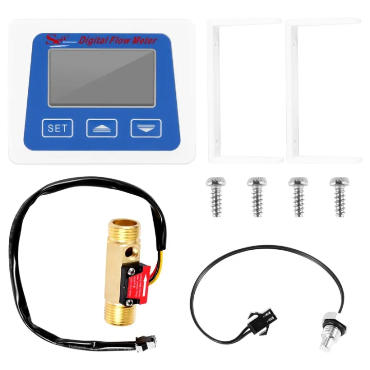 Digital Lcd Display Water Flow Sensor Meter Flowmeter Rotameter ...