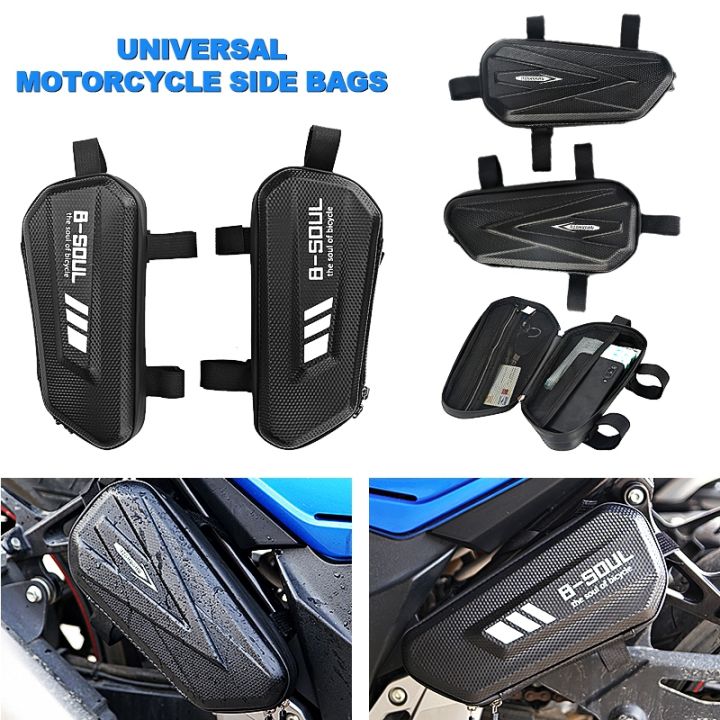Motorcycle Side Bag Hard Shell Waterproof Storage Hanging Luggage Pouch ...