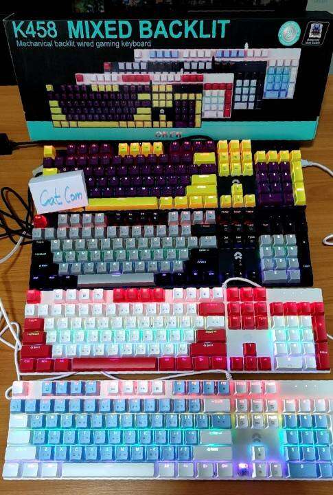 Keyboard Gaming Mechanical OKER K458 MIXED BACKLIT BLUESWITCH รับประกัน ...