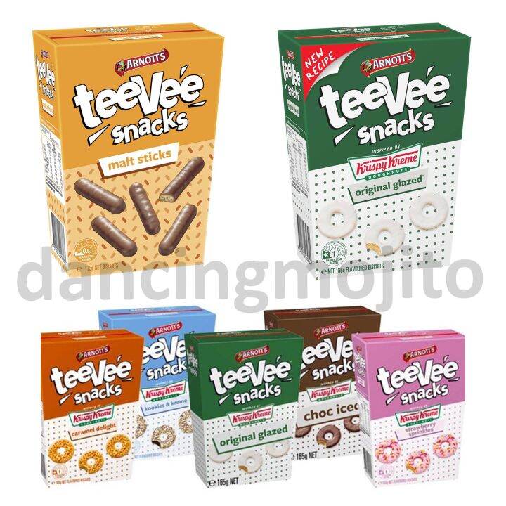 Arnott's TeeVee Snacks Assorted Biscuits - Krispy Kreme Doughnuts / Malt Sticks | Lazada