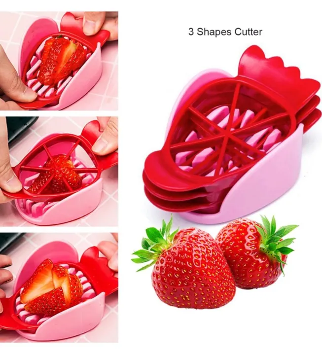 Strawberry Cutter 3 Set เครื่องหั่นสตอเบอรี่ 3 สเตป หั่นสตอเบอรี่ สะดวก ...