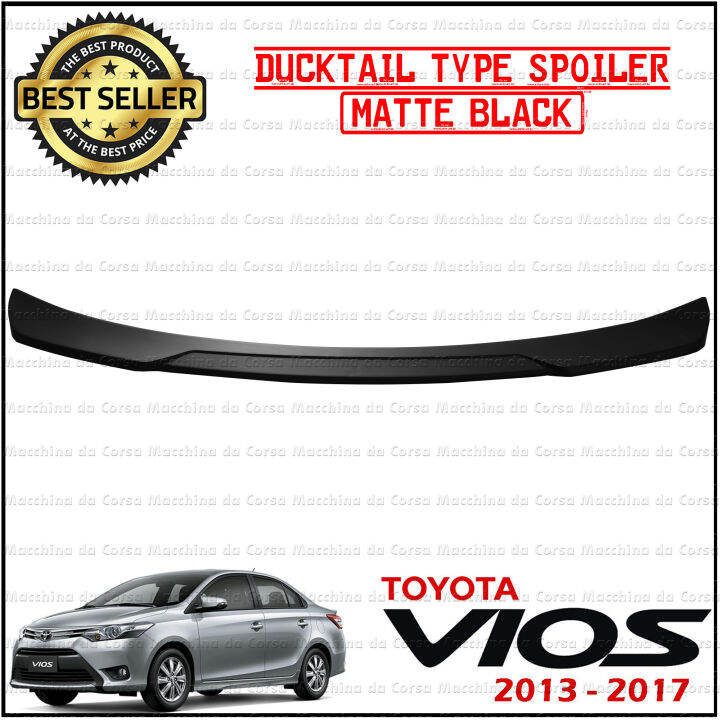 Toyota Vios 2013-2017 3rd Gen Ducktail Spoiler (Matte Black) 2nd Design ...
