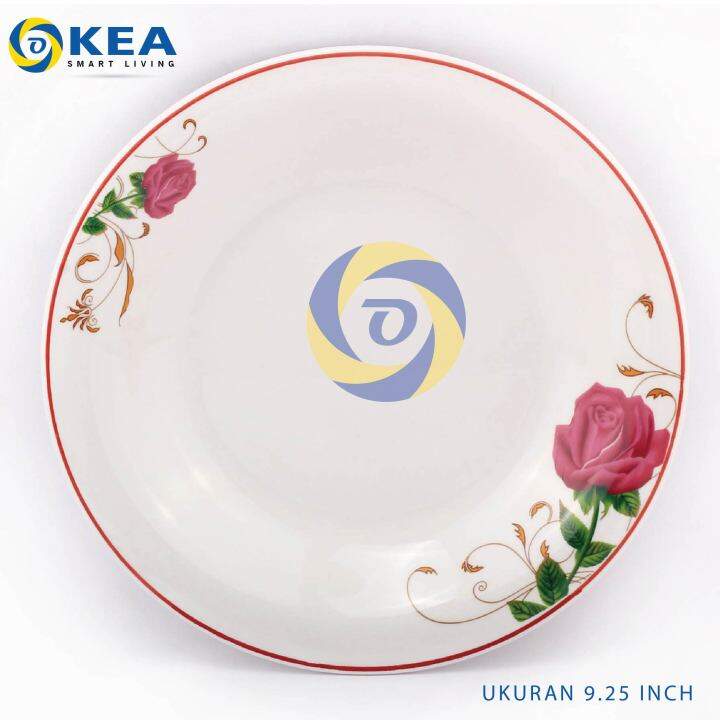 Piring Motif Keramik Piring Omega Rose - Piring Makan Besar Mahkota ...