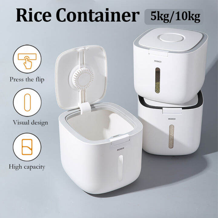 ECOCO Kitchen Nano Rice Container Bucket Anti-Bug Sealed Rice Bucket ...