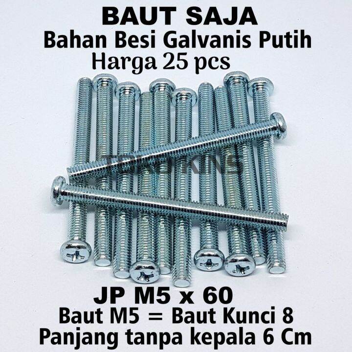 JP M5 x 60 per 25 pcs Baut kepala obeng plus 5mm 5 x 60 mm | Lazada Indonesia