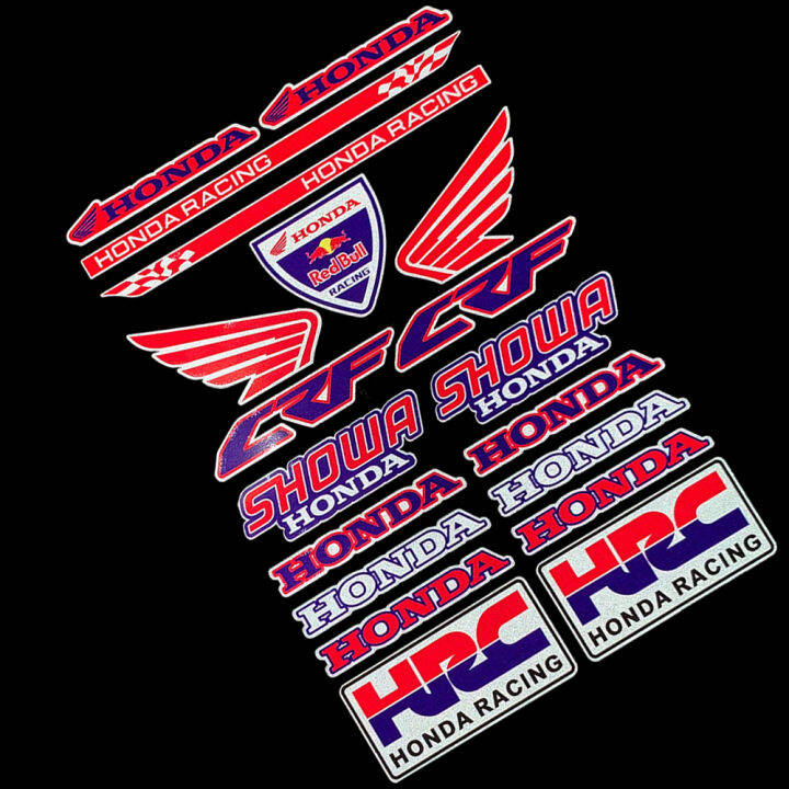 Honda Reflective Stickers Honda Red HRC Racing Stickers AGV Helmet ...