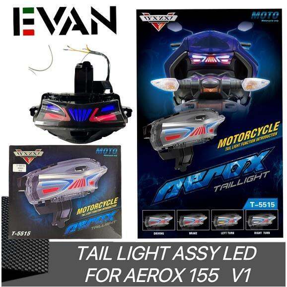 Aerox 155 V1/ Tail Light Assy Flowing Led/Signal Light/Brake raincoat ...