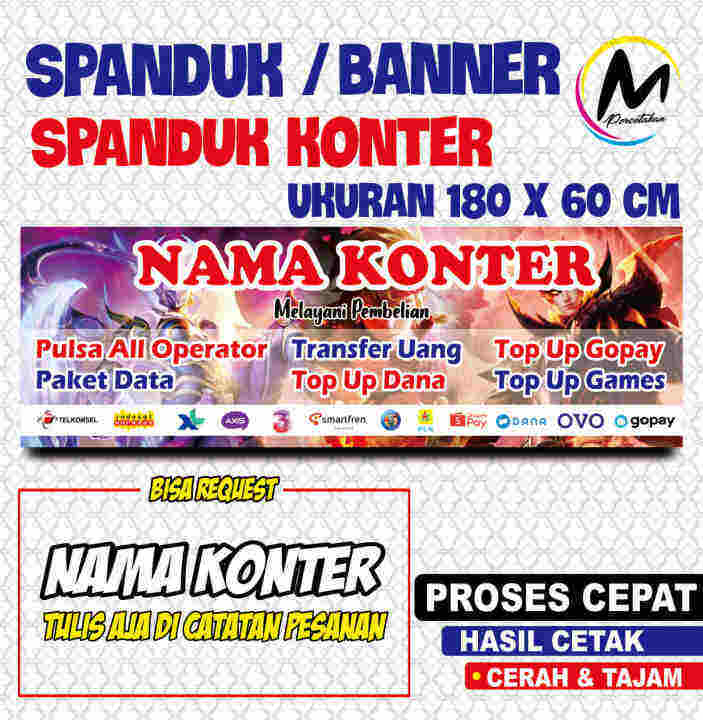 Spanduk Konter Banner Konter Game - Ukuran 180x60 | Lazada Indonesia