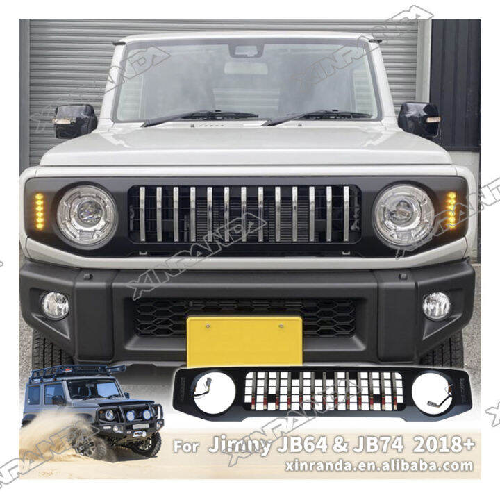 Racing Grills with LED Lamps for Suzuki Jimny JB64 JB74 2018-2020 Car Front Kidney Grille Mesh ...