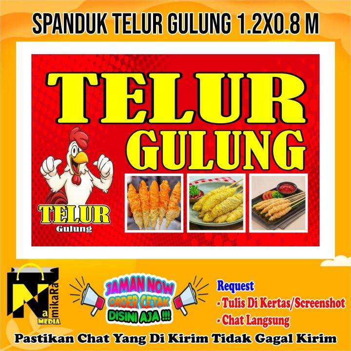 spanduk banner jual telur gulung terbaru bisa custom ukuran 120x80 cm ...