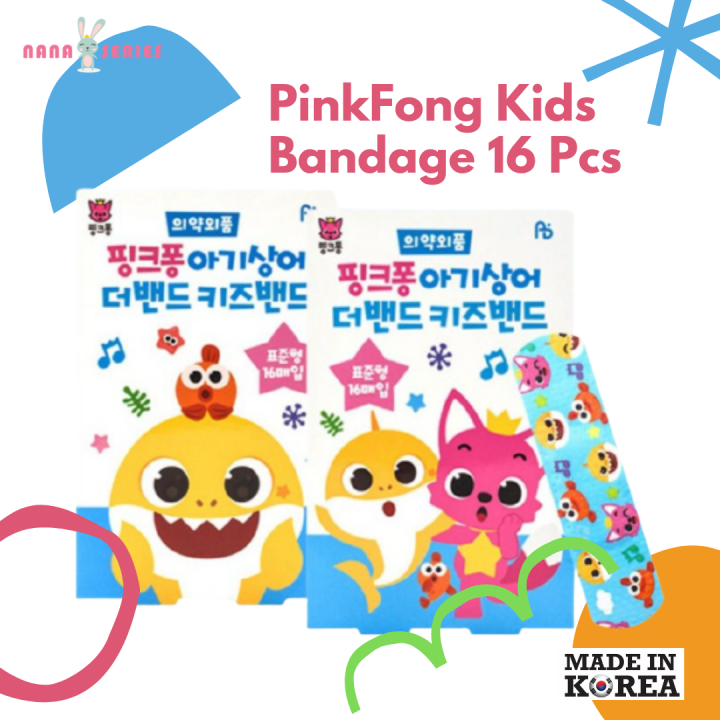 Pinkfong Kids Band Aid Plaster 16 pcs Pink Fong Baby Shark Bandage | Lazada