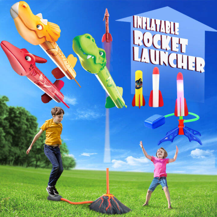 Inflatable Rocket Launcher Toy Children's Foot-stepping Inflatable ...