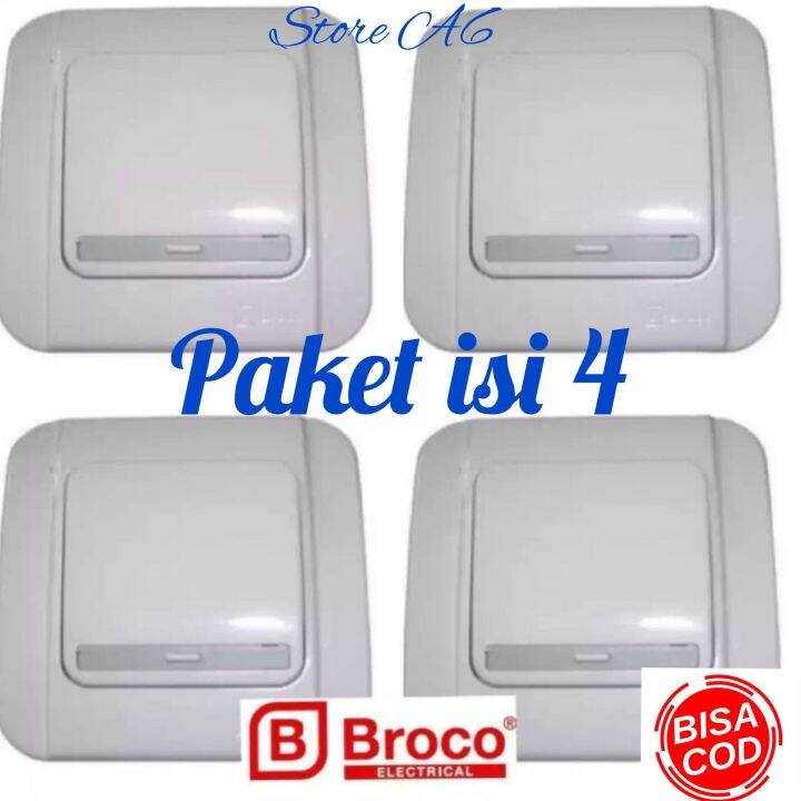Isi 4 Saklar tunggal broco galeo engkel listrik lampu | Lazada Indonesia