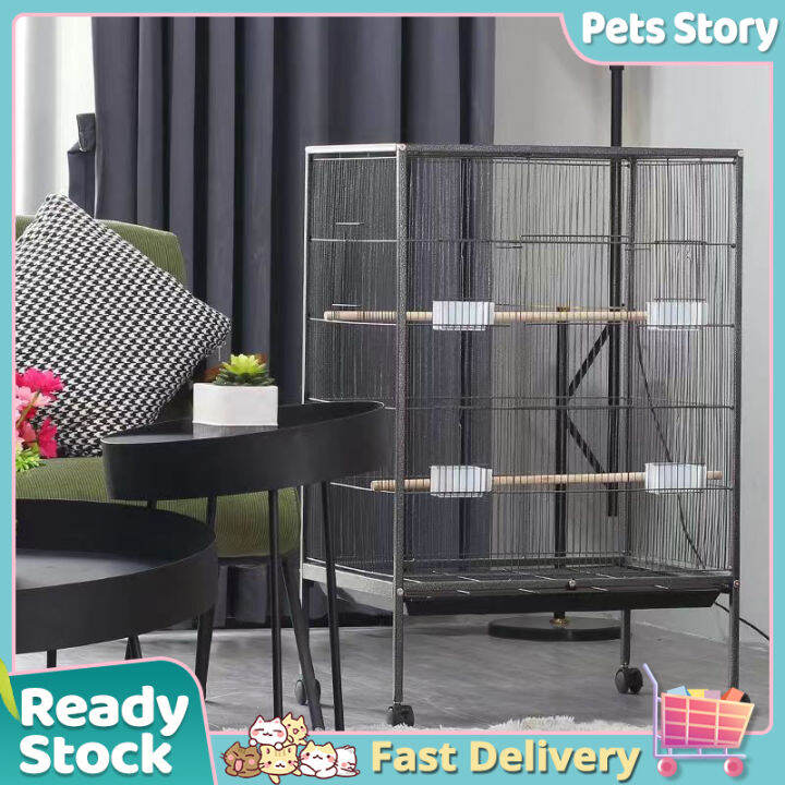 Bird Cage Budgerigar Cage Large Starling Cardinal Bird Black Color ...