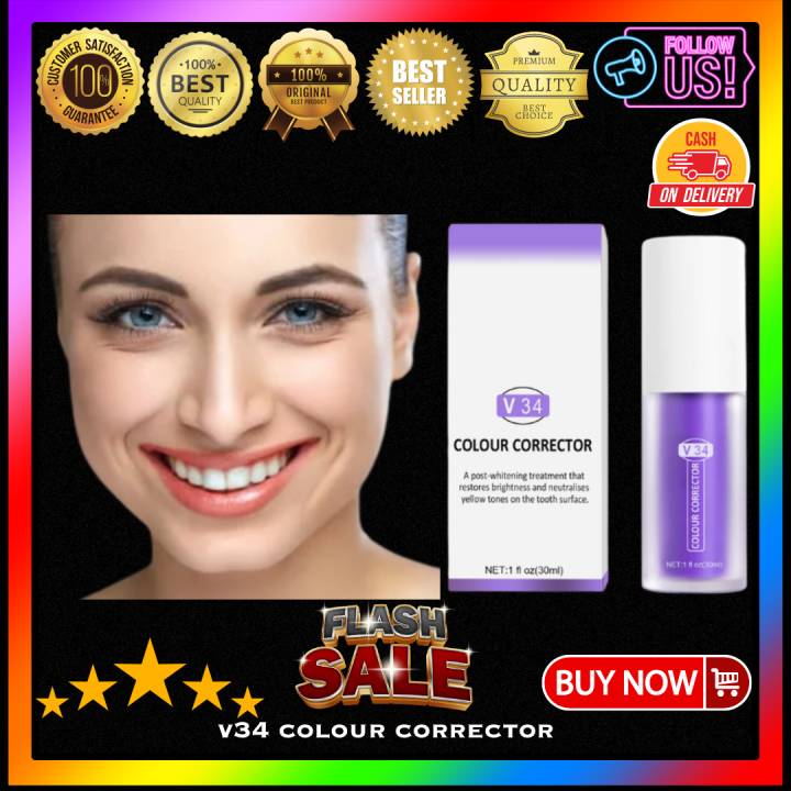COLOUR CORRECTOR V34 Toothpaste Remove Stains, Teeth Mouth Freshener ...