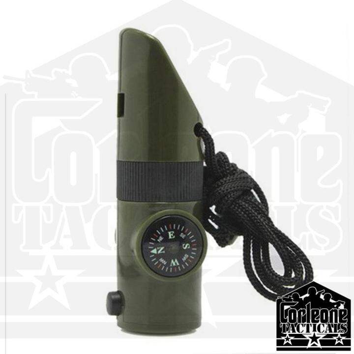 CTS194 7 in 1 Survival Whistle Kit With Compass Thermometer Flashlight ...