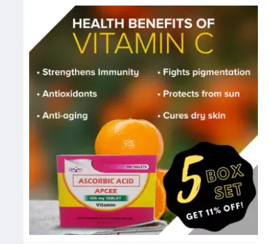 APCEE ASCORBIC ACID VITAMIN C (500MG) 100TABLETS PER BOX(5BOXES ...