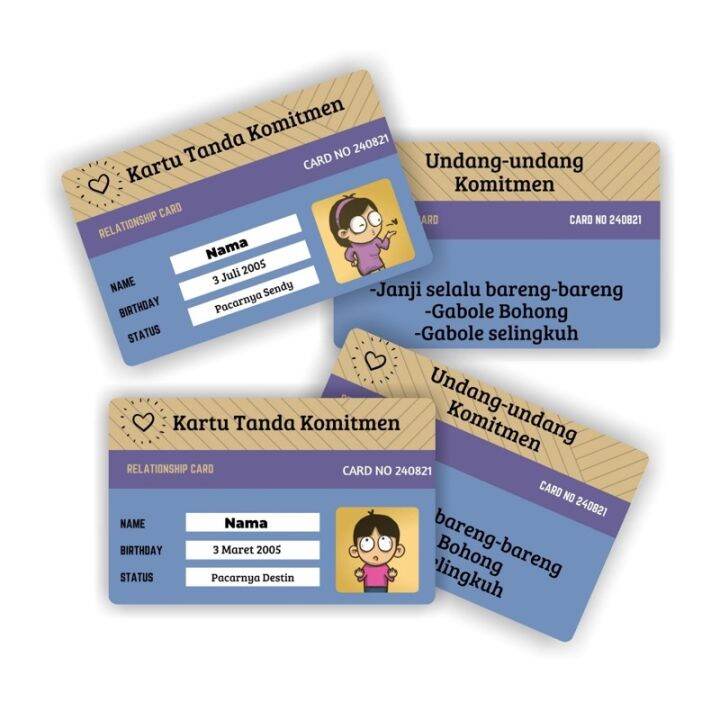 Kartu Tanda Pacaran Mirip KTP Kartu Komitmen Pacaran Sampe Nikah Kado ...