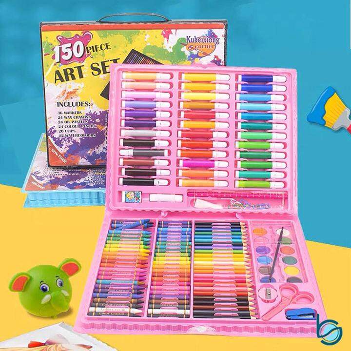 Krayon 150 Macam/Set Oil Pastel Crayon Set Koper150 in 1 Cocok Untuk ...