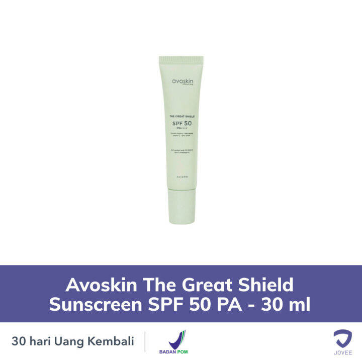 Avoskin The Great Shield Sunscreen SPF 50 PA - 30 ml - JOVEE | Lazada ...