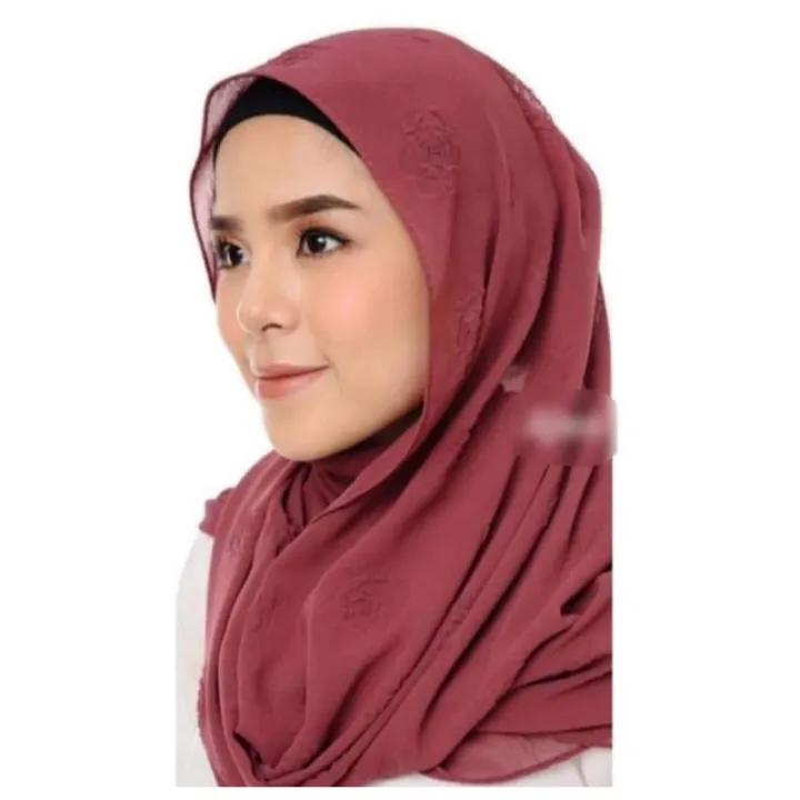 Scarf Triangle with rose print Square hijab scarves Square Hijab Muslim ...