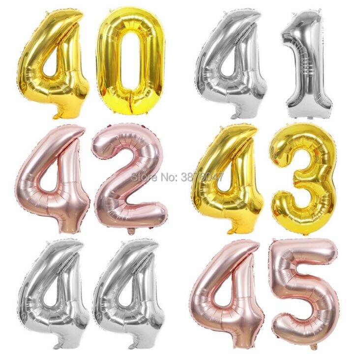 {hot} 40inch 40 41 42 43 44 45 balloon rose gold silver anniversary ...