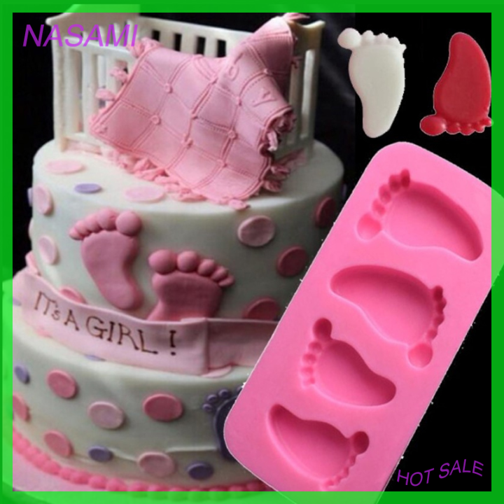 NASAMI 3D Baby Feet Silicone Mold Chocolate Fondant Cake Decorating ...