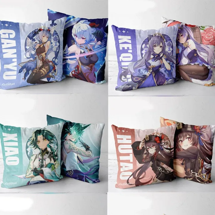 Genshin Impact Cosplay Pillowcase Zhongli Hu Tao Ganyu Xiao Keqing Klee ...