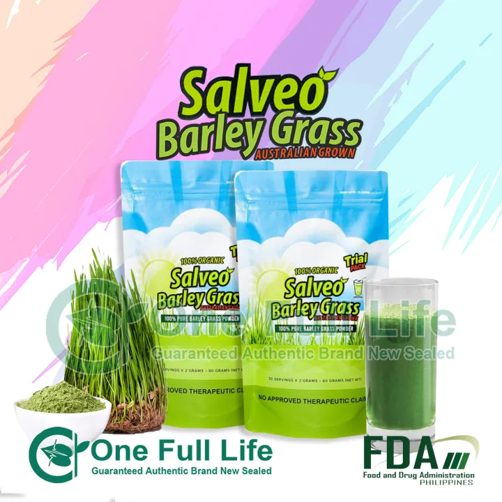 Salveo Barley Grass Powder in TRIAL PACK 60grams x 2 PACKS | Lazada PH