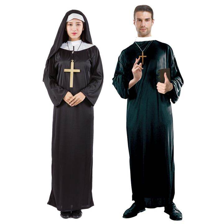 Socute Halloween Father Sister Priest Cosplay Costume The Num PASTOR ...