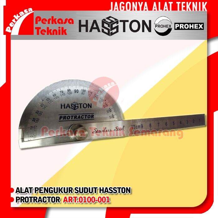 HASSTON 0100-001 Busur Derajat Protractor Alat Ukur Sudut Penggaris ...
