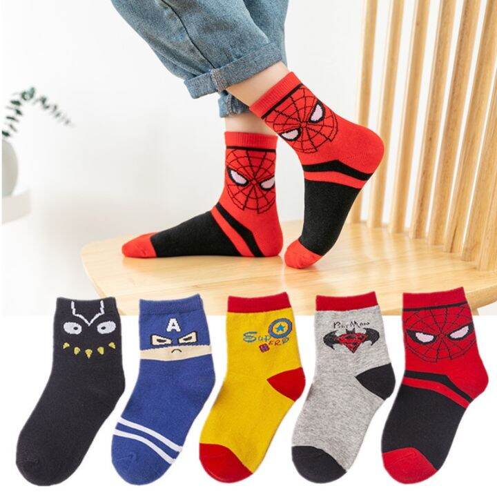 5 Pairs 1-8 Years Boy Kids Sock Sets Toddler Baby Socks Cotton Sport ...