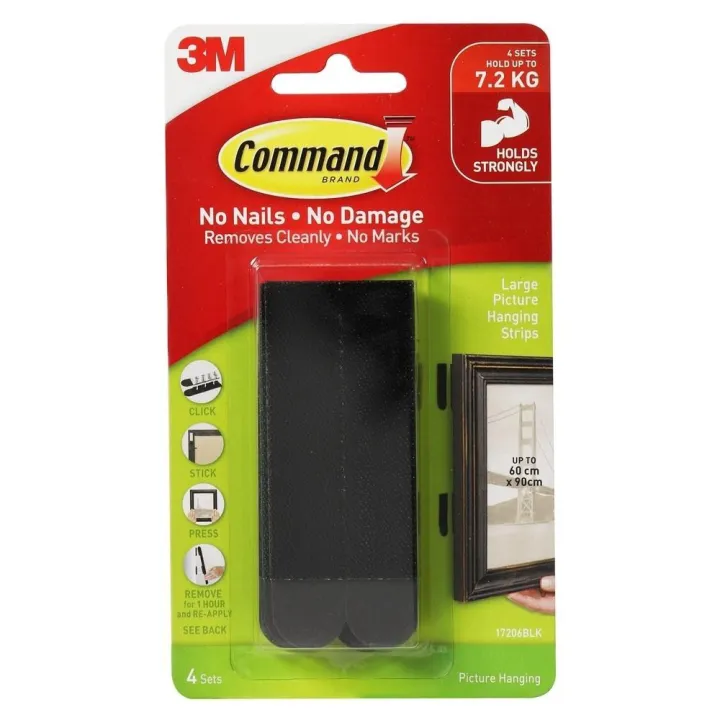 ขายดีอันดับ1 [พร้อมส่ง] 3M Command เทปหนามเตยติดกรอบรูปยาวคอมมานด์สีดำ ...