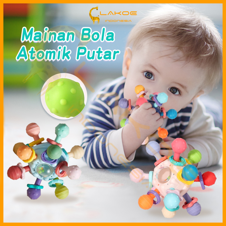 LAKOE Puzzle Bayi Manhattan Atomic Ball Teething Stick Karet Lembut ...