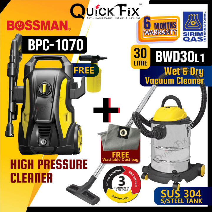 QuickFix [COMBO] BOSSMAN BPC 1070 Waterjet High Pressure Cleaner & 30L ...