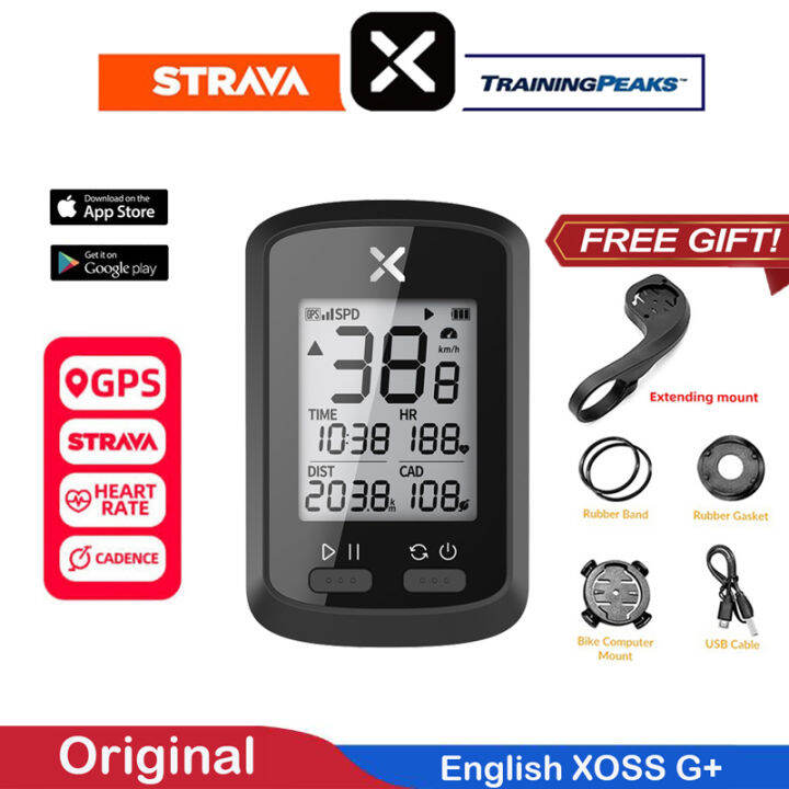 XOSS G+ Bike Computer Wireless GPS Cycling Speedometer Odometer Cadence ...