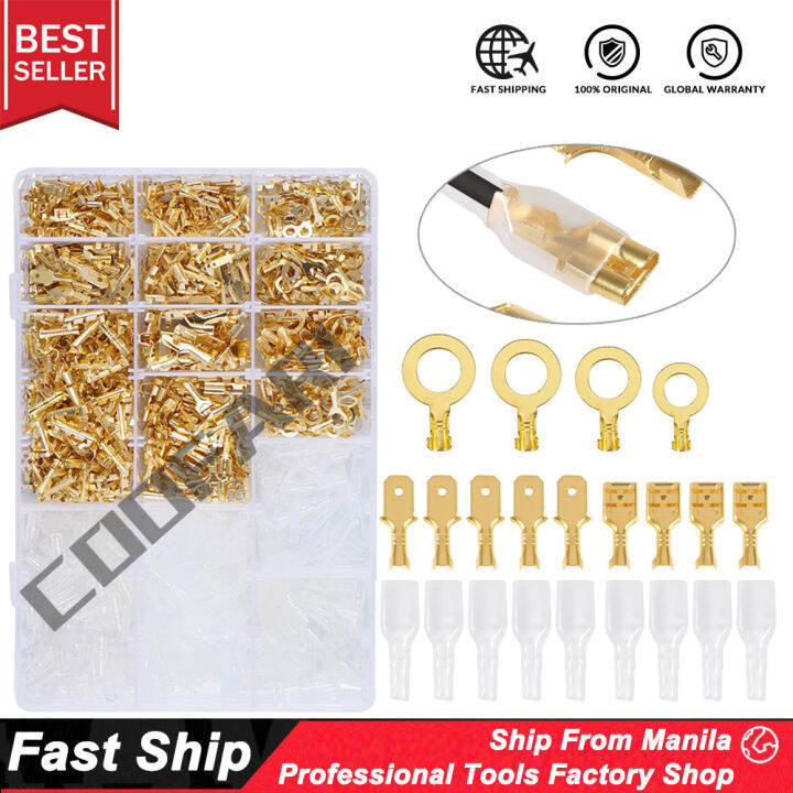 135/360pcs Male Female Spade Connector Wire Crimp Terminal Block with ...