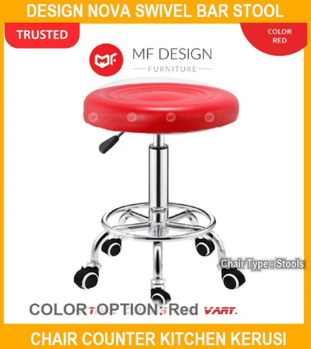 Nova Swivel Bar Stool Chair Counter Kitchen Kerusi Bar Cushion Dining ...