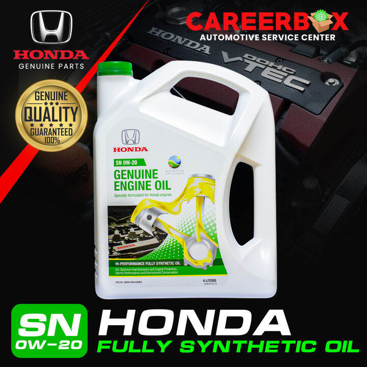 Honda Genuine Fully Synthetic Engine Oil SN 0W-20 (4 liters) Latest Oil ...