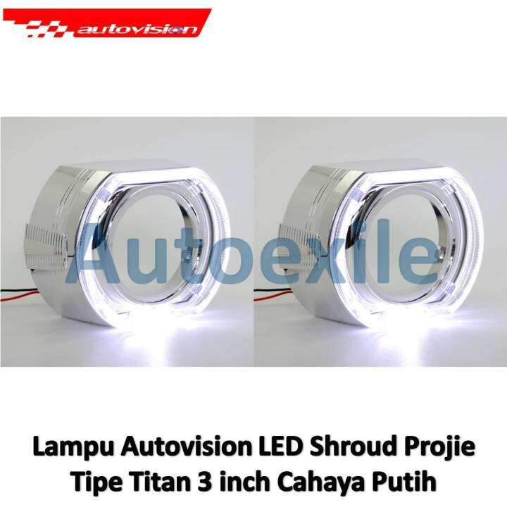 Autovision LED Shroud Projie Titan 3inch CREE White Putih Angel Eyes ...