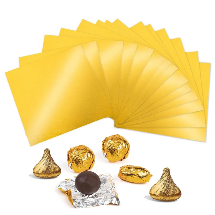 100 Pcs Foil Candy Wrappers, Chocolate Wrappers Sugar Wraps Square ...
