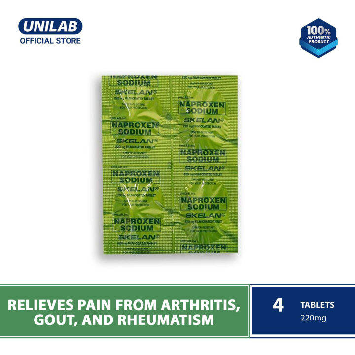 Unilab Skelan 220 mg 4 Tablets - Fast and Long-Lasting Relief From Pain ...