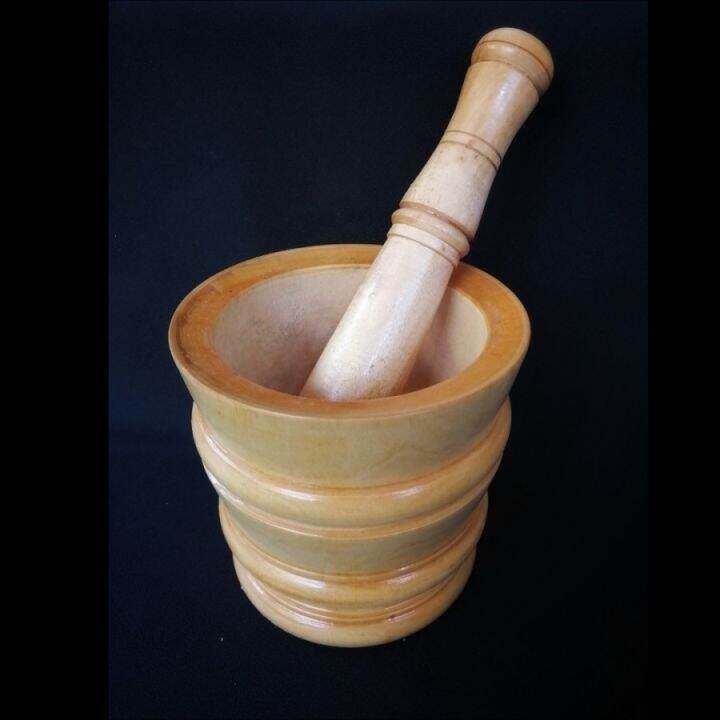 Lumpang Kayu Ulekan Set Alu Penumbuk Tumbukan Kayu Besar / Alat tumbuk ...