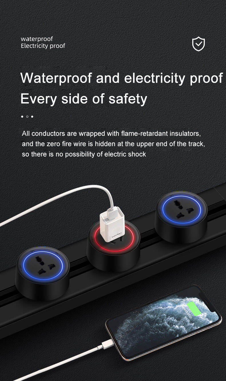 FLKL Power Track Socket Wall Plug Switch 32A 8000W 600มม./800มม./1000 ...