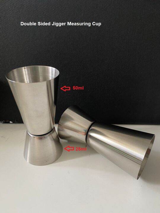 Stainless Steel Jigger Double Sided Measuring Cup Cocktail Drink Bubble ...