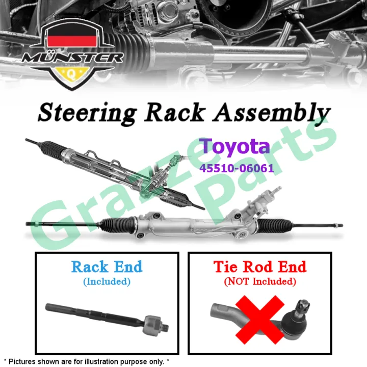 100% NEW Münster Steering Rack Assy Assembly 45510-06061 for Toyota ...