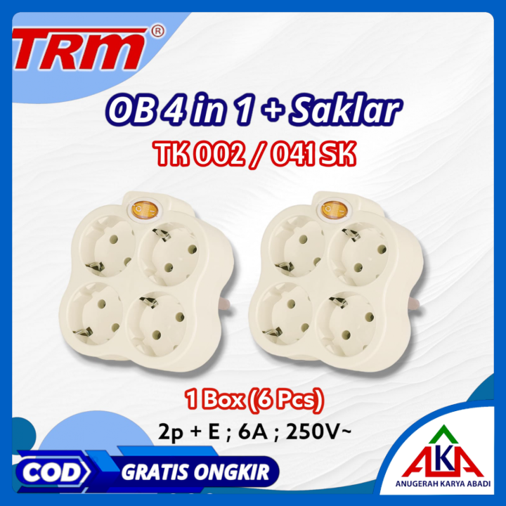 TRM STEKER Stop Kontak OB Saklar 4 In 1 TK-002 / 041-SK SNI | Lazada Indonesia