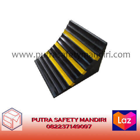WHEEL STOPPER RUBBER PORTABLE 25X16CM / 25X25CM KARET SEGITIGA BANTALAN ...